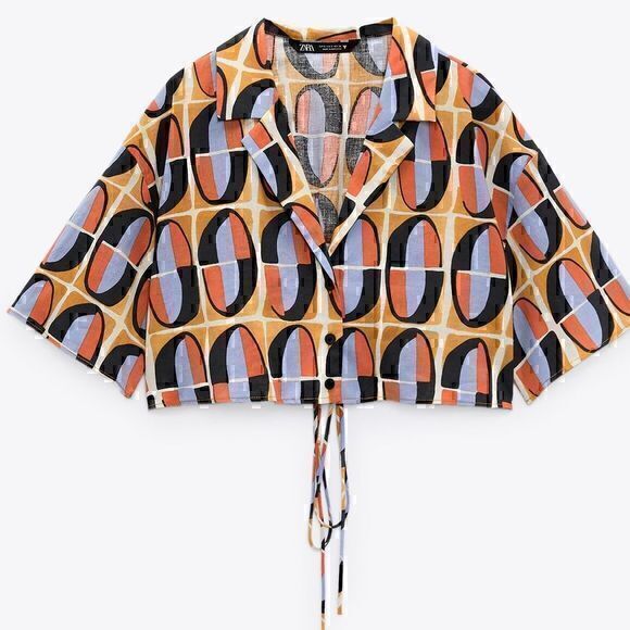 Zara | Tops | Zara Print Crop Top 82628 | Poshmark